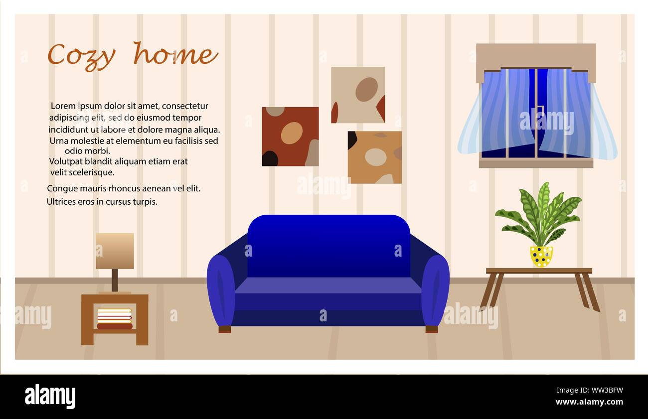 Trendy home decor elements with plants and interior design Stock Vector ...