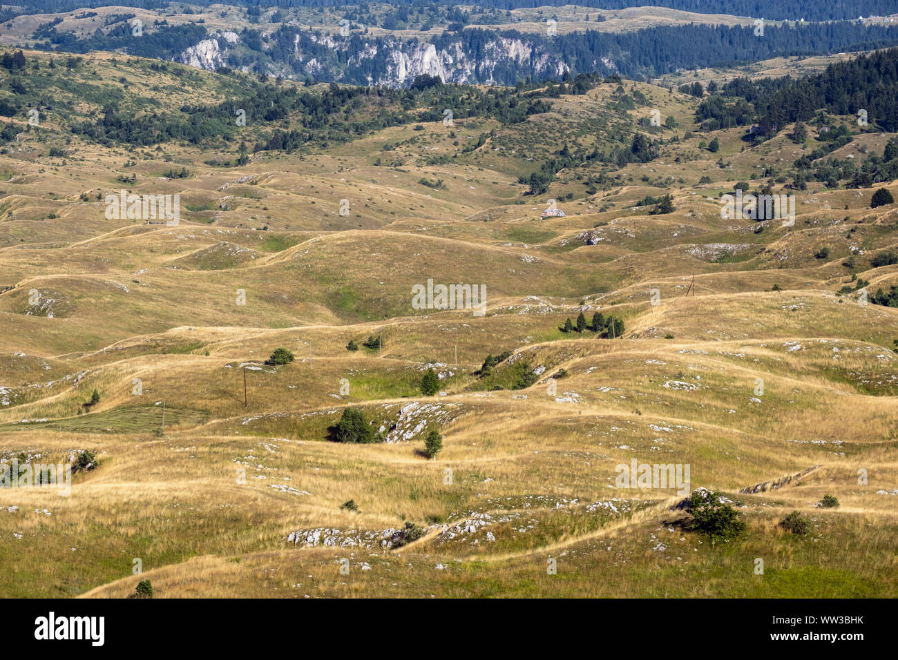 Picturesque summer mountain landscape of Durmitor National Park ...