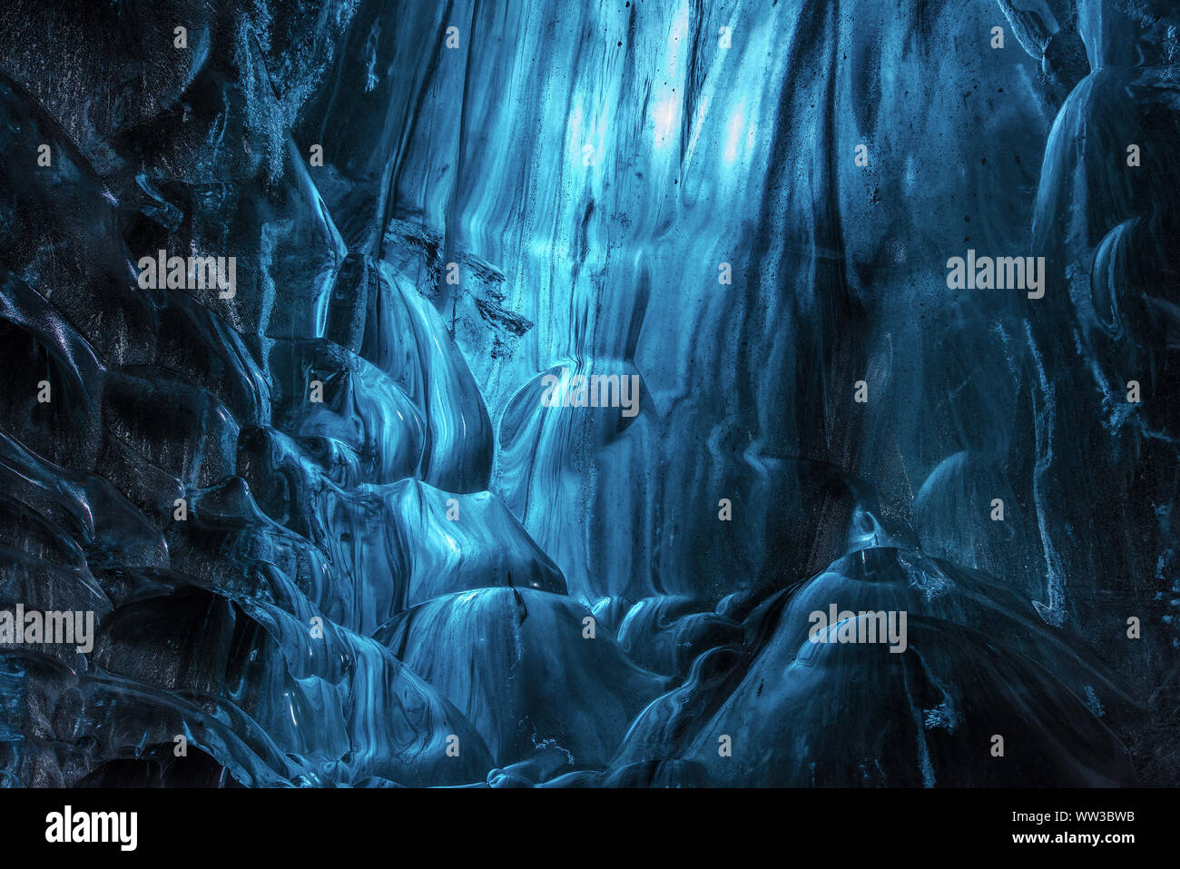 Inside an ice cave in Iceland Stock Photo - Alamy