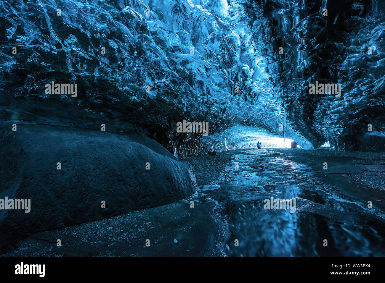 Inside an ice cave in Iceland Stock Photo - Alamy
