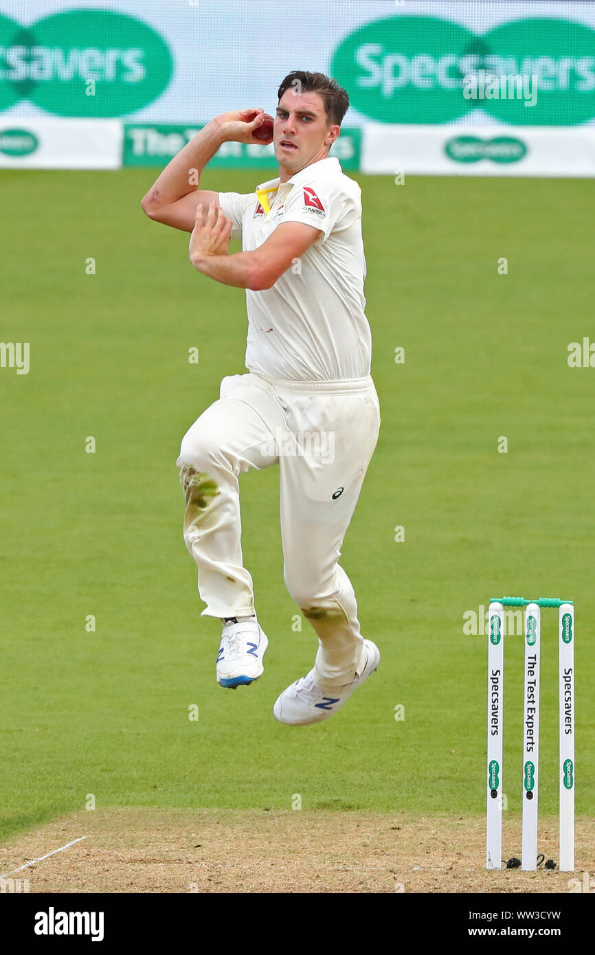 LONDON, ENGLAND. 12 SEPTEMBER 2019: Pat Cummins of Australia bowling ...