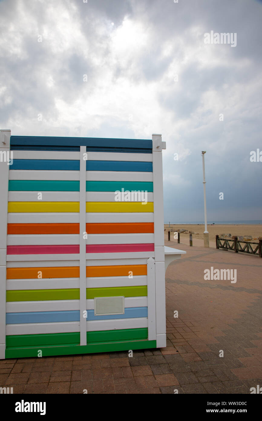 Colourful beach kiosk hut rainbow pride holiday Stock Photo - Alamy