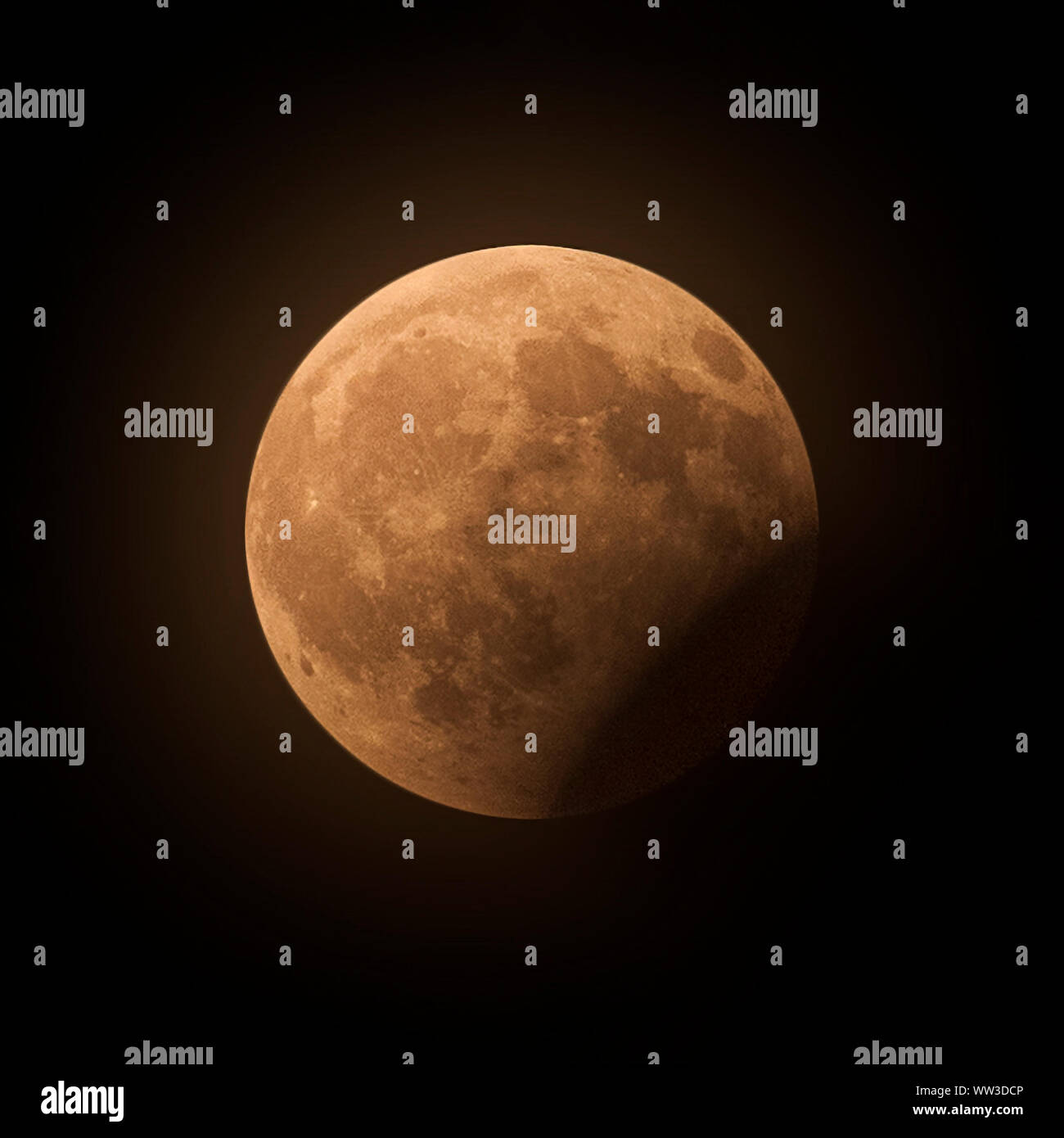 Partial moon eclipse Stock Photo - Alamy