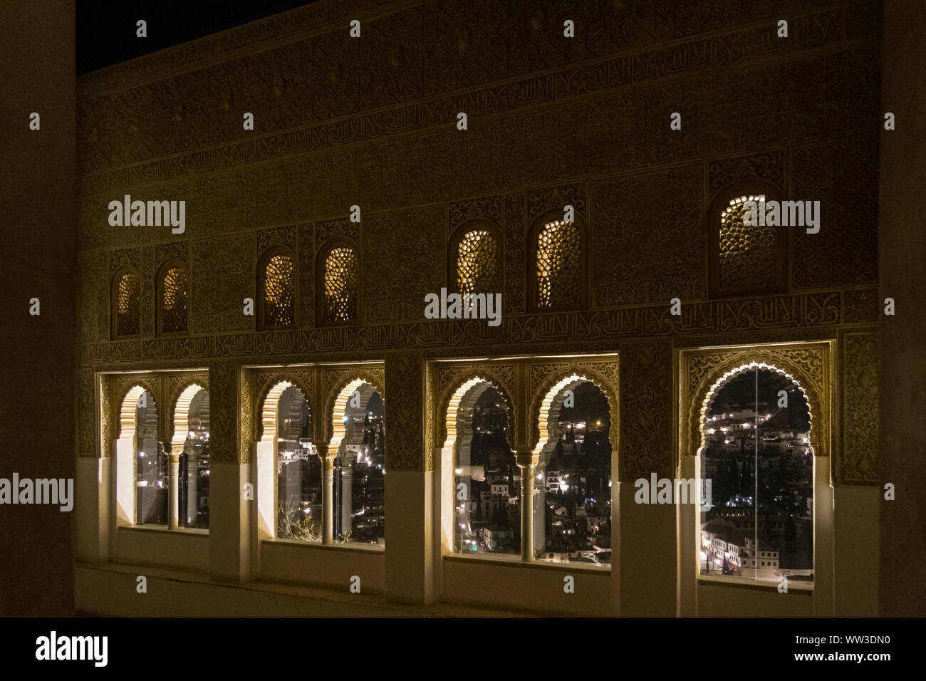 Granada, Spain. The Alhambra seen from inside. ABEL F. ROS/Alamy Stock ...