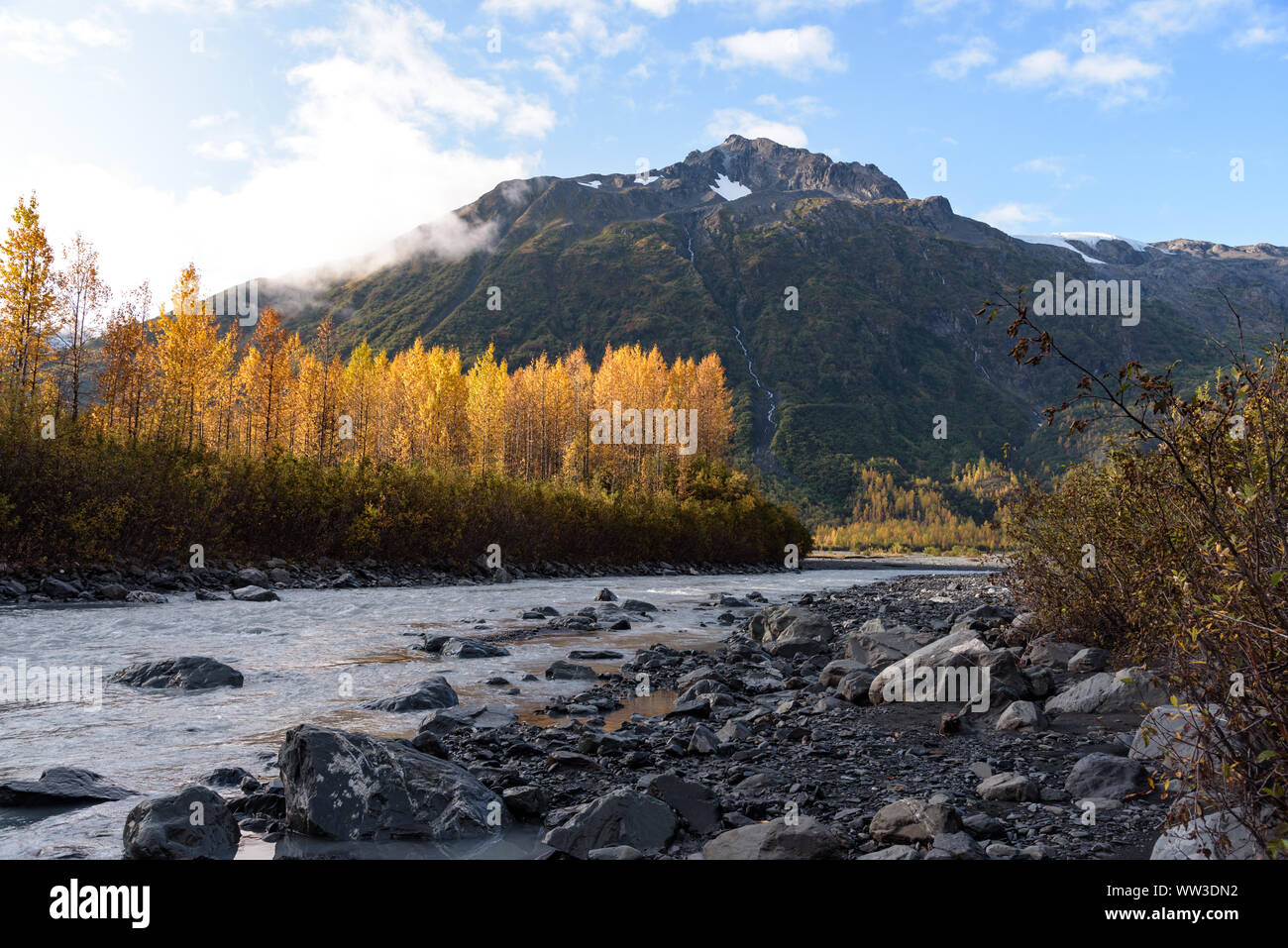 Resurrection River at Exit Glacier, Kenai Fjords National Park, Seward ...