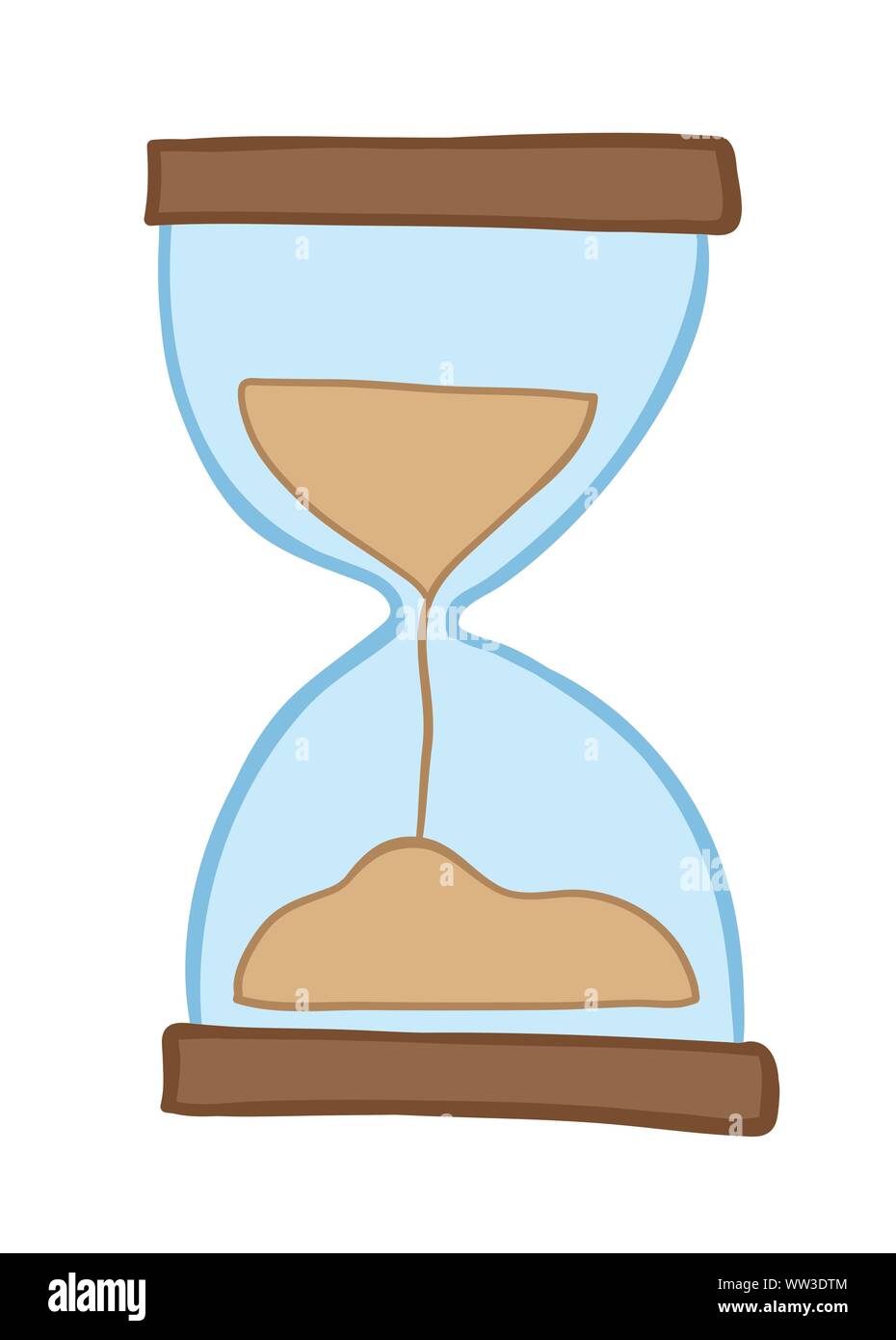 Vector illustration sand watch. Hand drawn. Colored outlines Stock ...