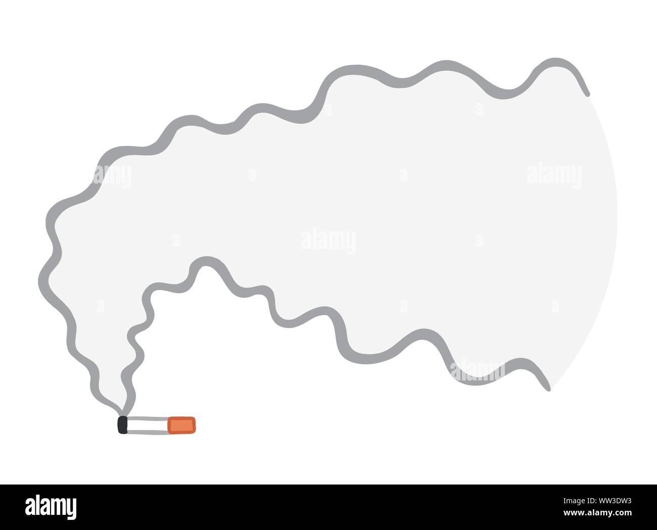 Vector illustration smoking cigarette. Hand drawn. Colored outlines ...