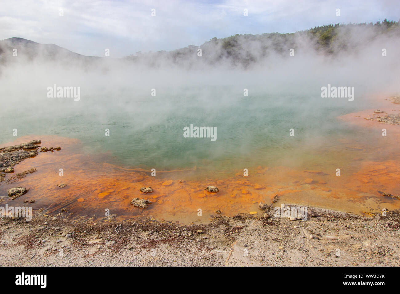 Champagne Pool in Wai-o-tapu an active geothermal area, New Zealand ...