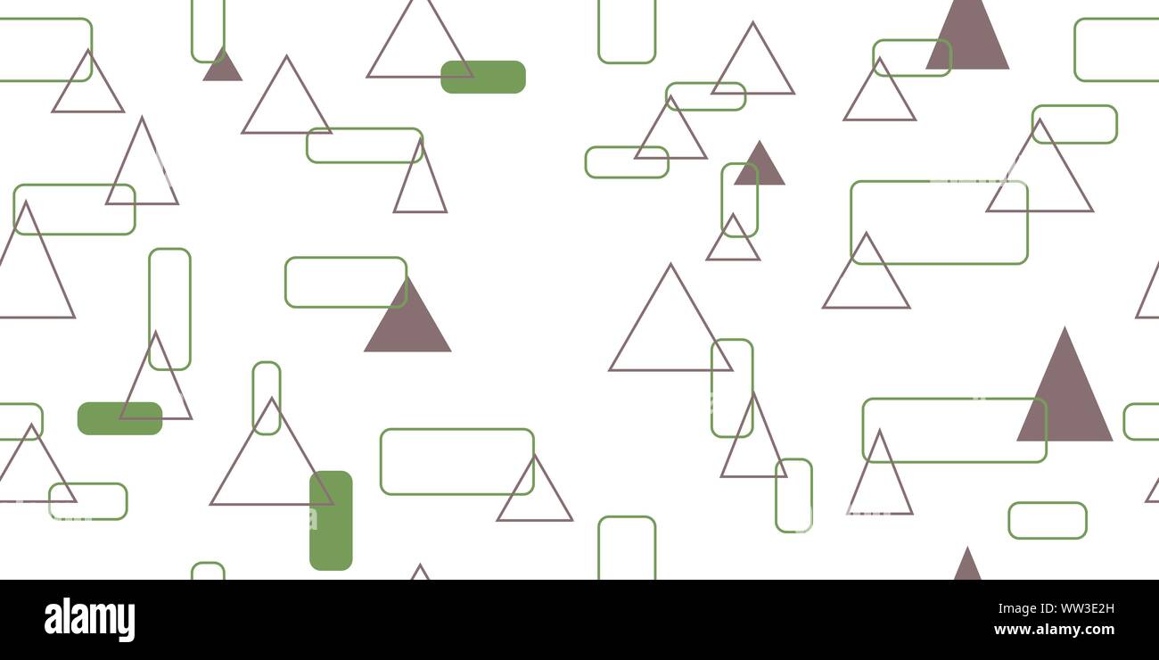 Seamless pattern from rounded rectangles and triangles. Vector ...
