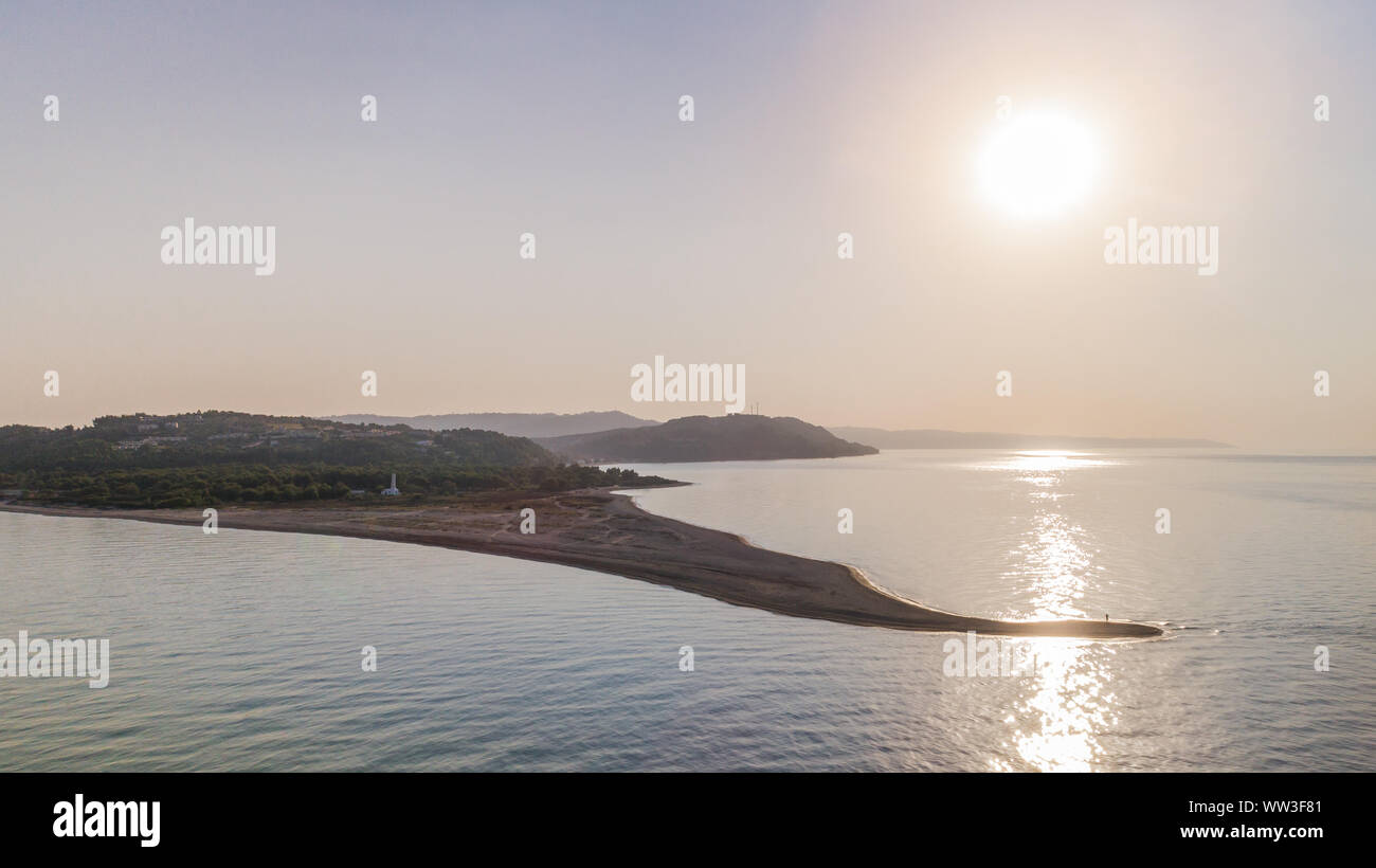 beach at Possidi Cape on the Kasandra Peninsula. Greece. Aerial view ...