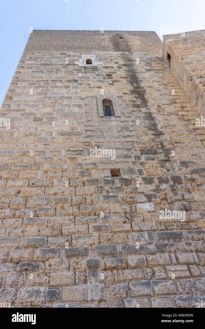 Italy, Bari, view and details of the Swabian castle, an imposing ...
