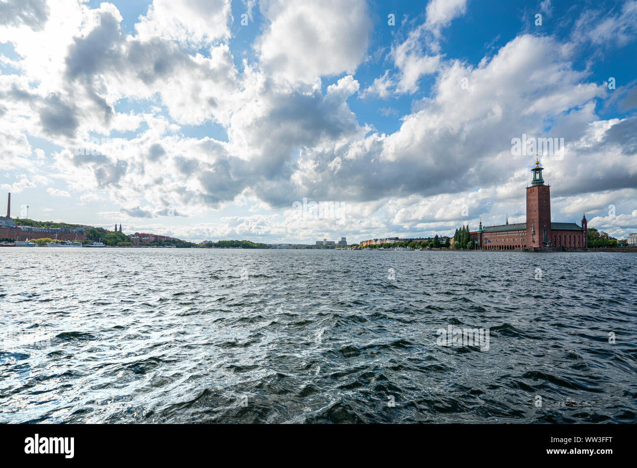 Stockholm, Sweden. September 2019. the city hall of the city. the ...