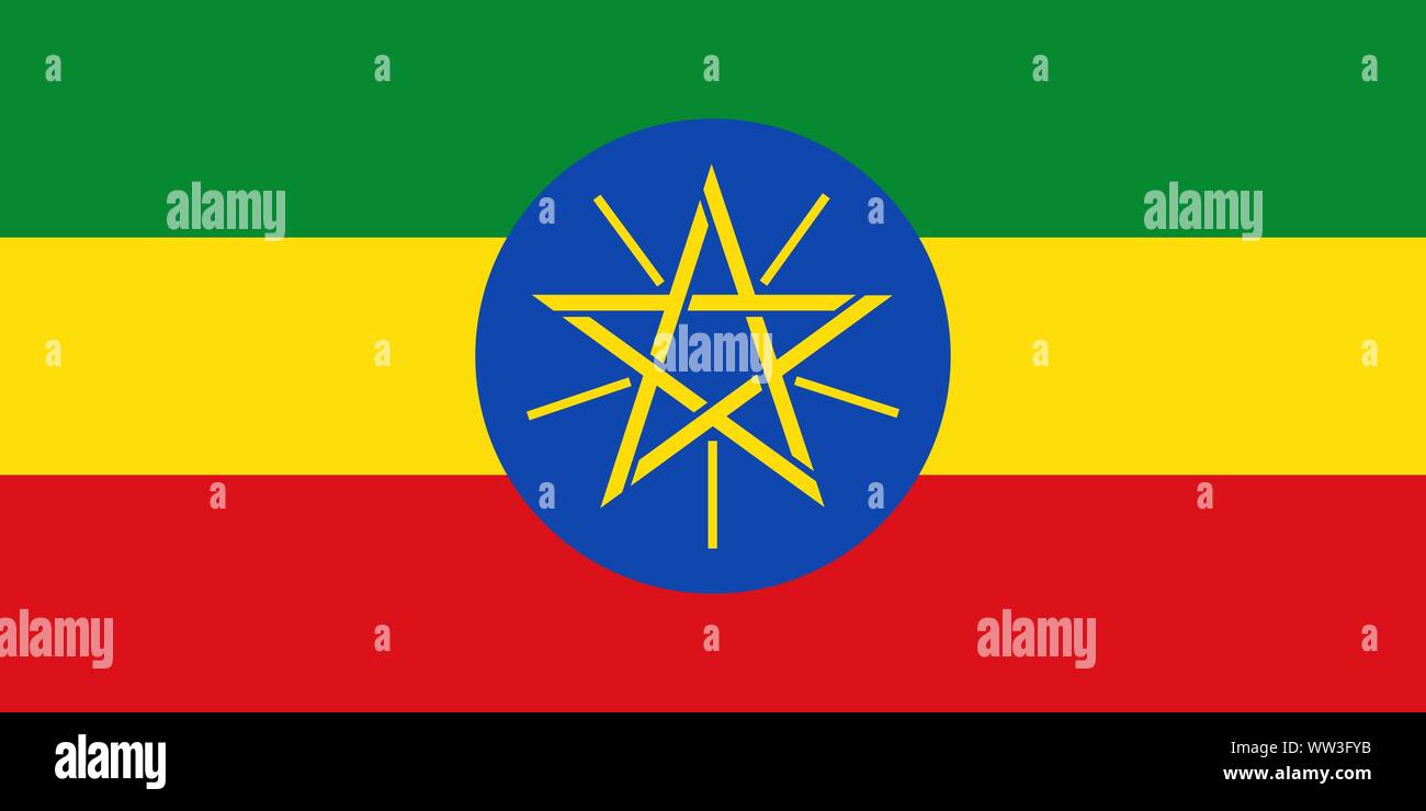 Flag of Ethiopia. Ethiopia vector flag. National symbol of Ethiopia ...