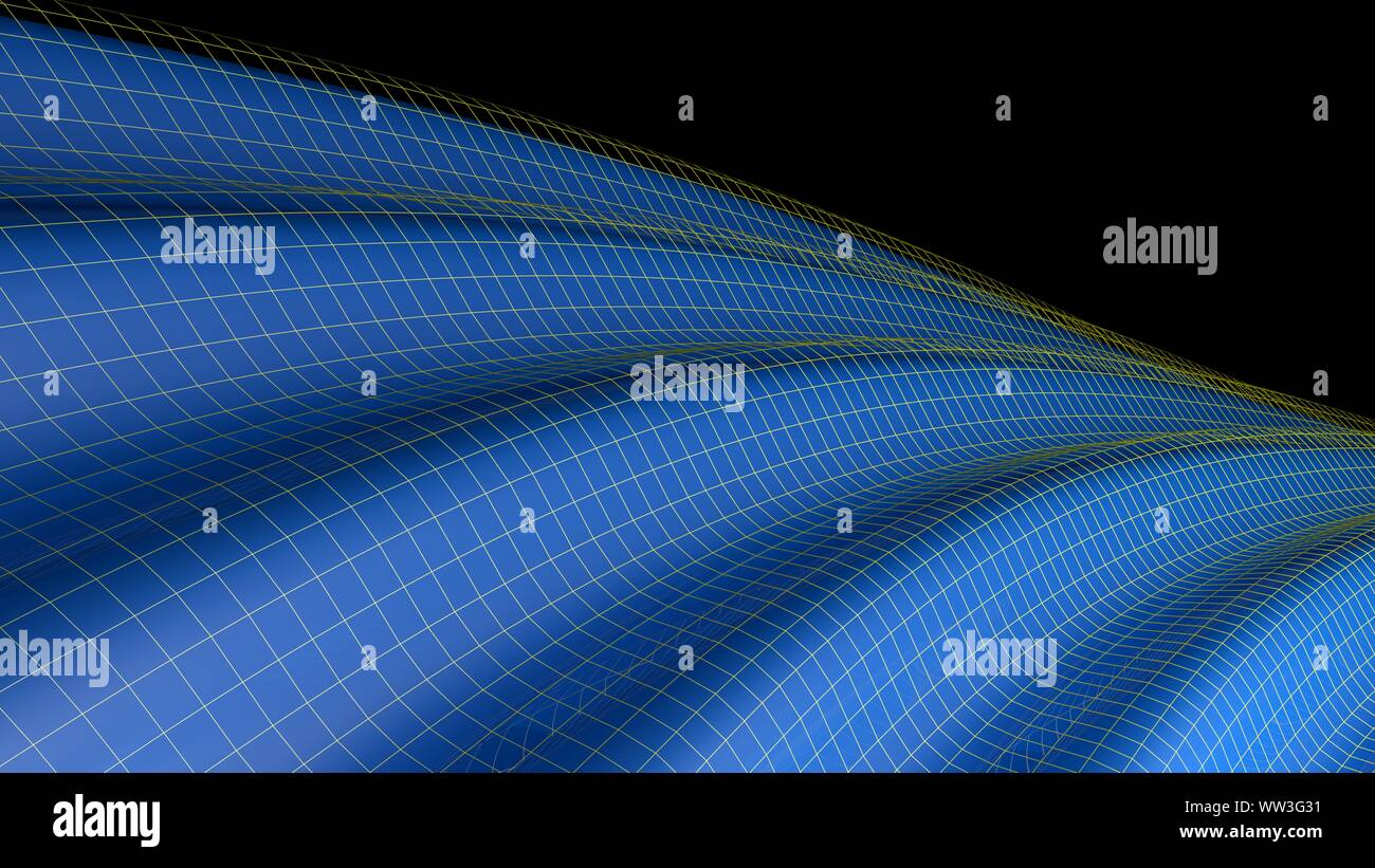 Blue waving surface background - 3d rendering illustration Stock Photo ...