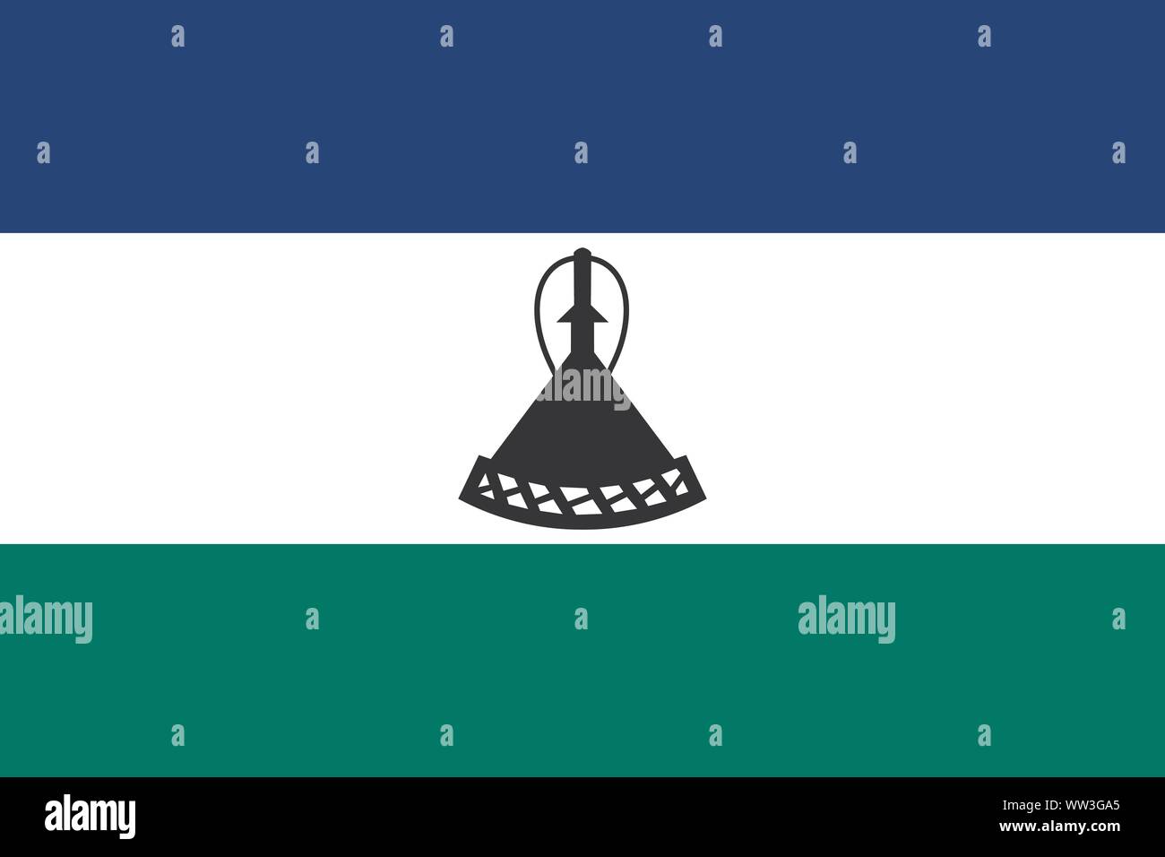 Flag of Lesotho. Lesotho vector flag. National symbol of Lesotho Stock ...