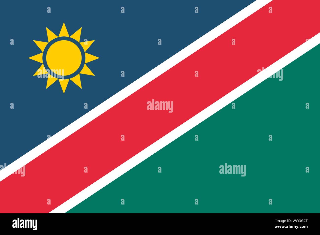 The national flag of Namibia. Vector illustration. Windhoek Stock ...