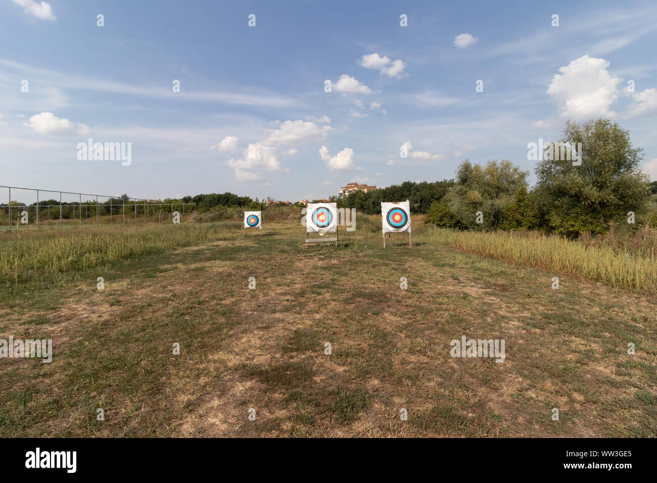 Archery targets on an outdoor sports ground Stock Photo - Alamy