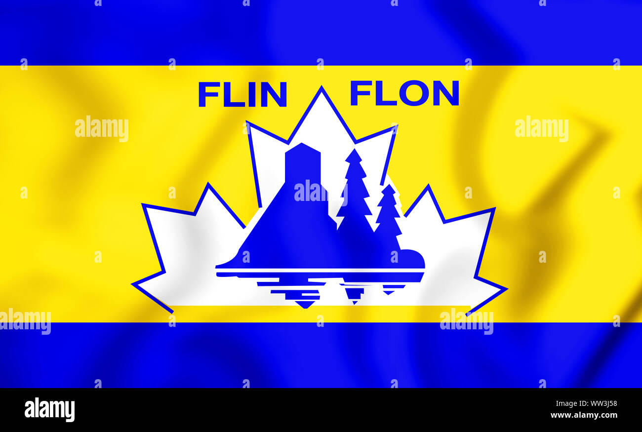 3D Flag of Flin Flon, Canada. 3D Illustration Stock Photo - Alamy