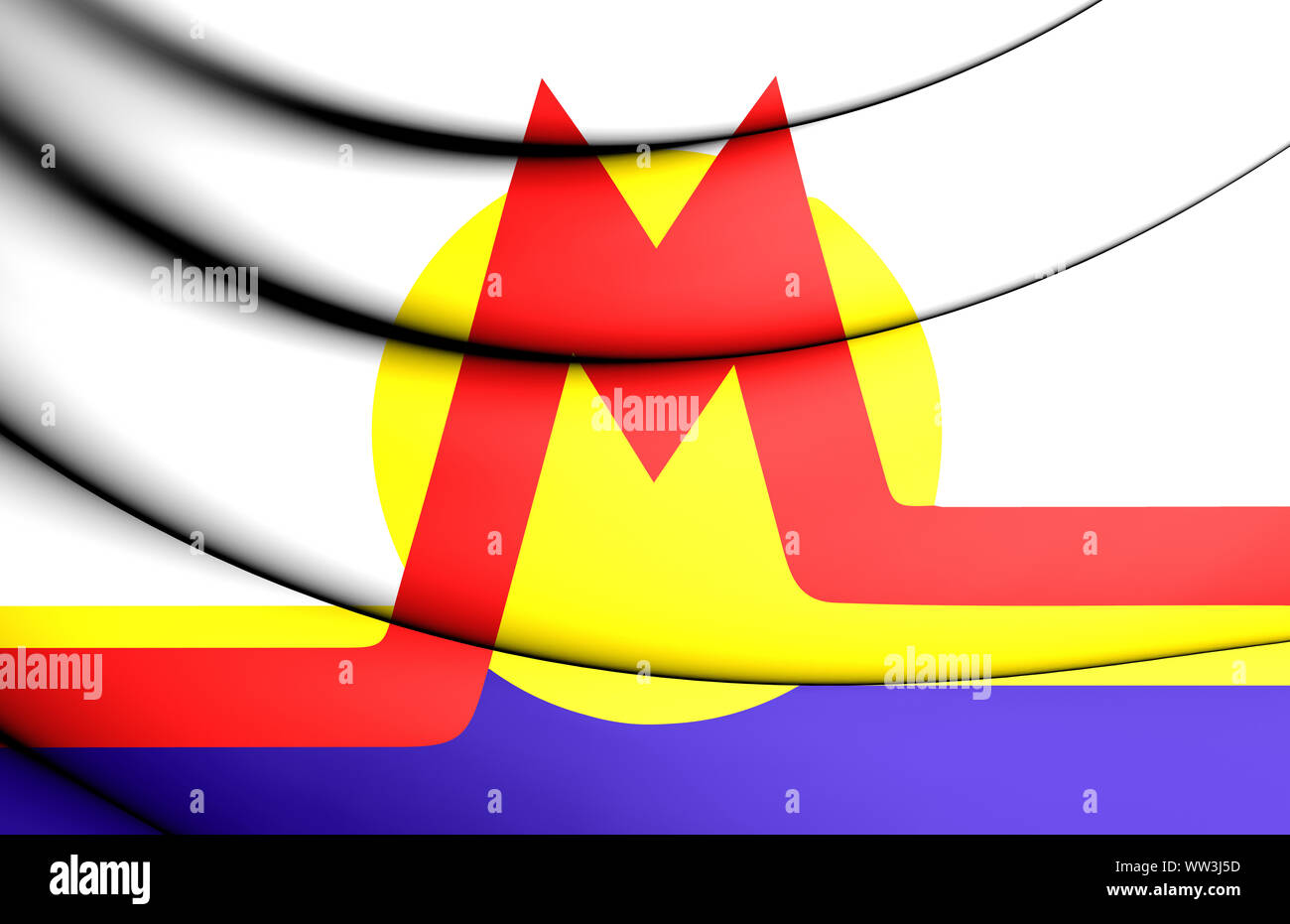 3D Flag of Marion (Iowa), USA. 3D Illustration Stock Photo - Alamy
