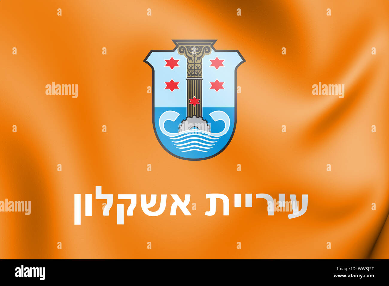 3D Flag of Ashkelon, Israel. 3D Illustration Stock Photo - Alamy