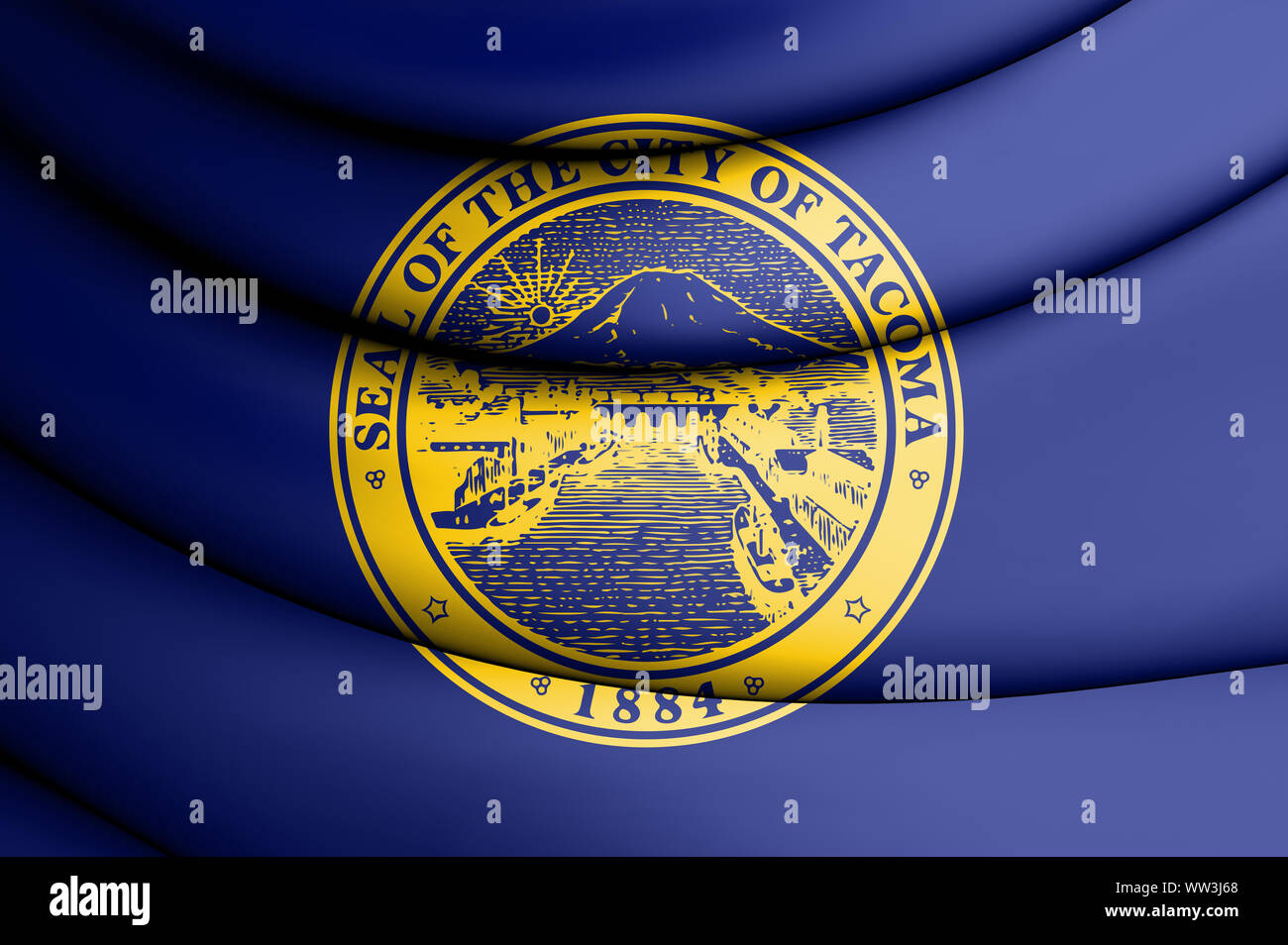 3D Flag of Tacoma (Washington State), USA. 3D Illustration Stock Photo ...