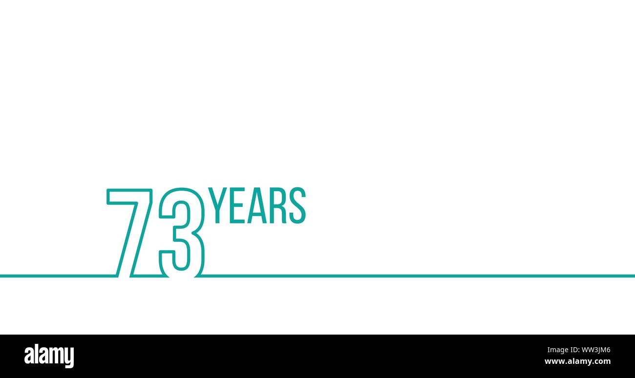 73 years anniversary or birthday. Linear outline graphics. Can be used ...