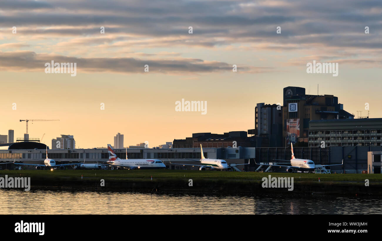 Pictured are British Airways aircraft at London City Airport Stock ...