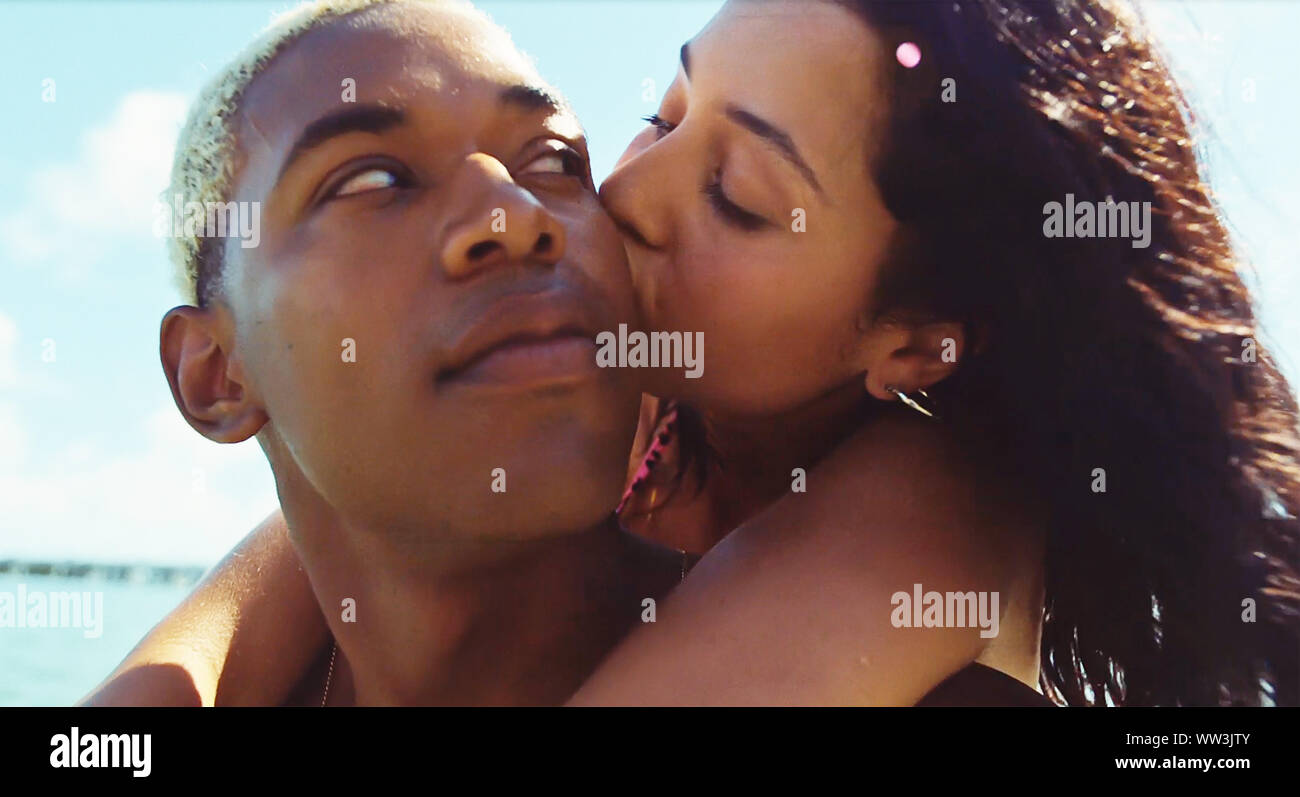 USA. Kelvin Harrison Jr. and Alexa Demie in a scene from the ©A24 new movie: Waves (2019). Plot ...