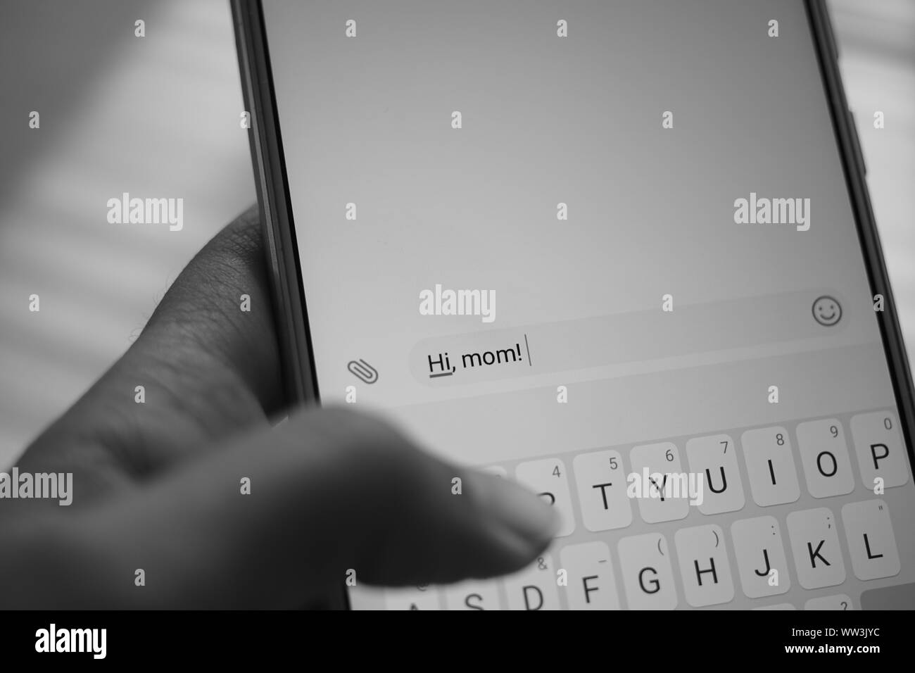 'hi mom' Black and White Stock Photos & Images - Alamy