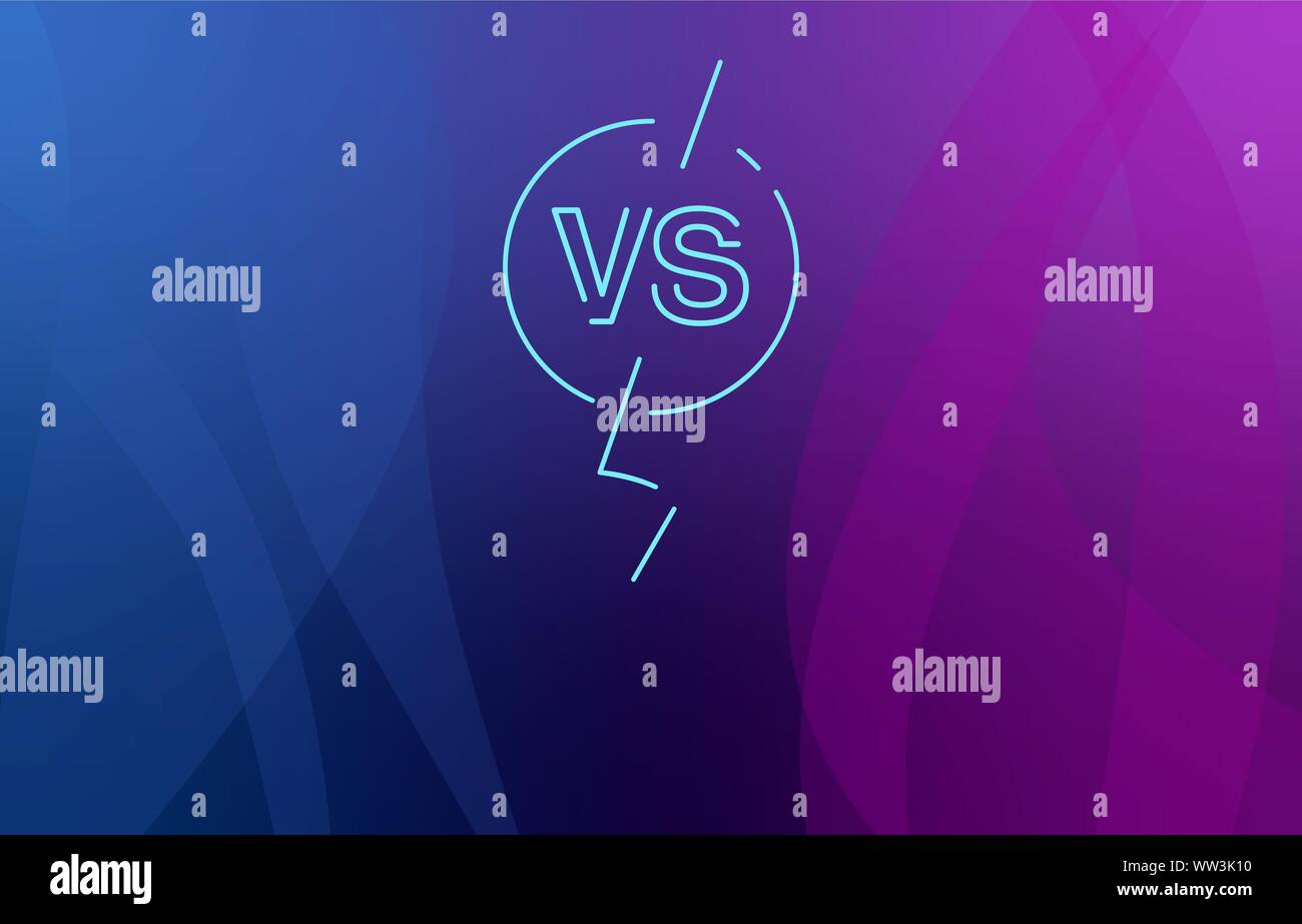 VS concept in pink and blue. Versus screen design. Battle headline ...