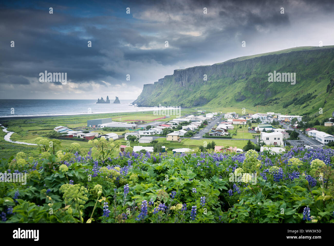 Beautiful Vik village in south Iceland Stock Photo - Alamy