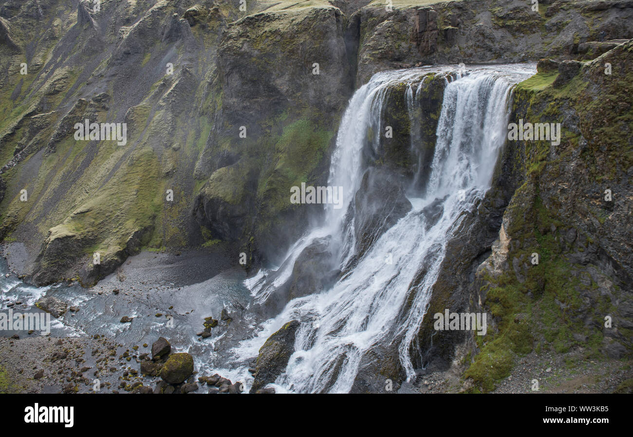 Fagrifoss waterfall iceland landscape waterfall hi-res stock ...