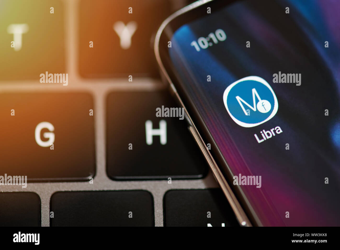 New york, USA - september 12, 2019: Facebook libra app icon in ...