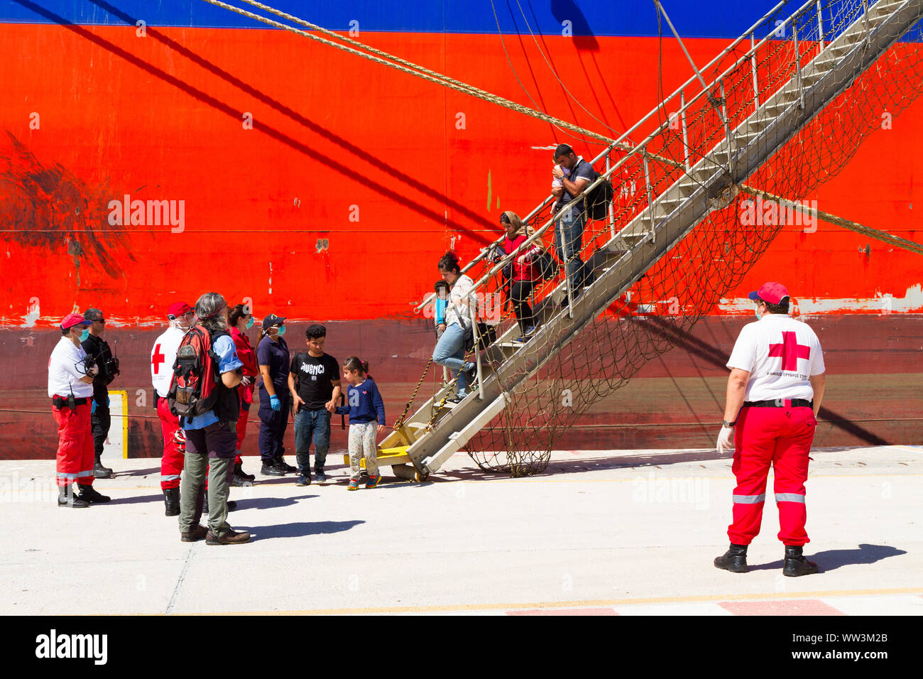 Heraklion, Grete, Greece, September 5 2017: Immigrants rescued in the ...