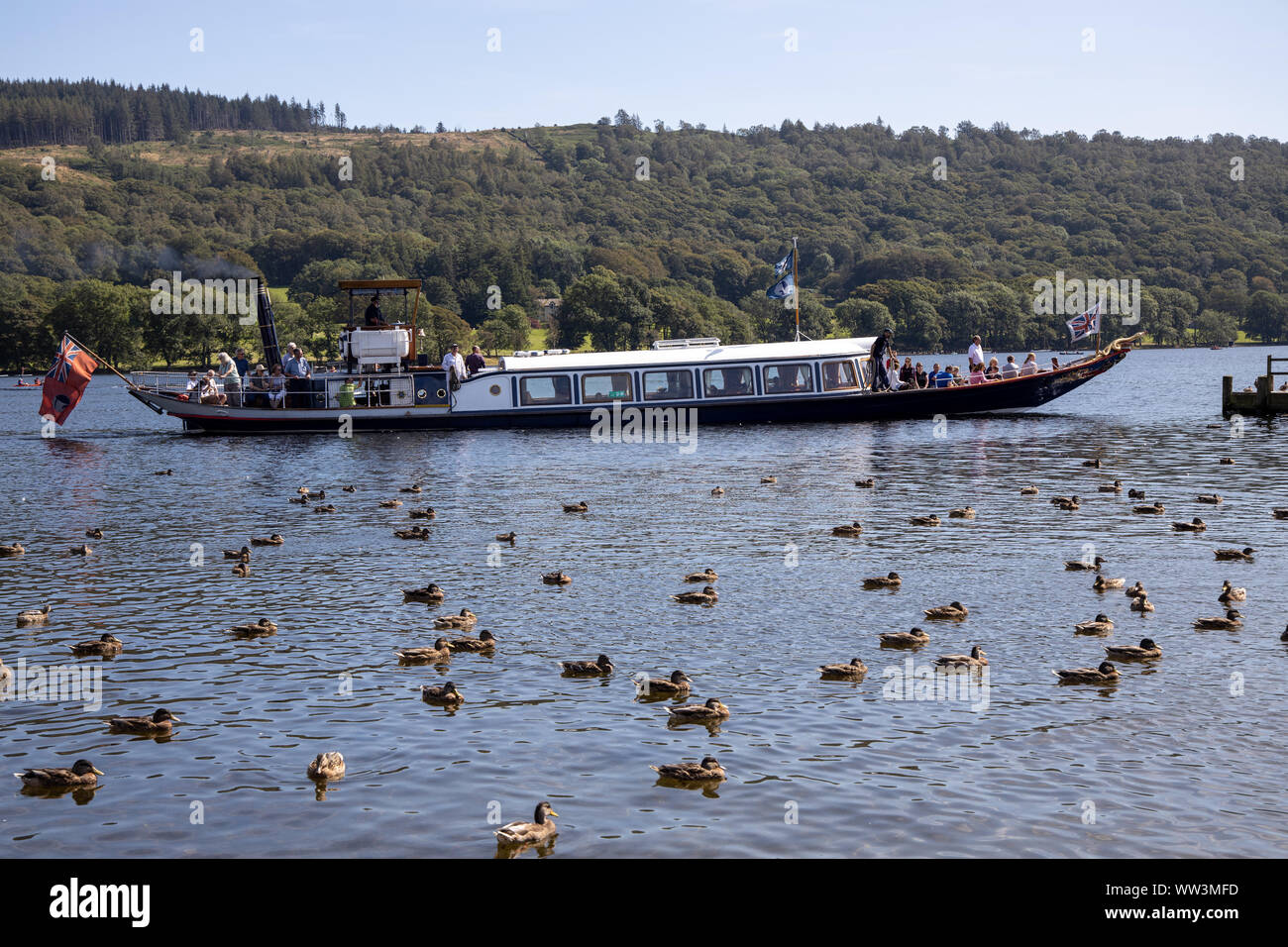 The National Trust Steam Yacht Gondola, Coniston water, Lake District ...