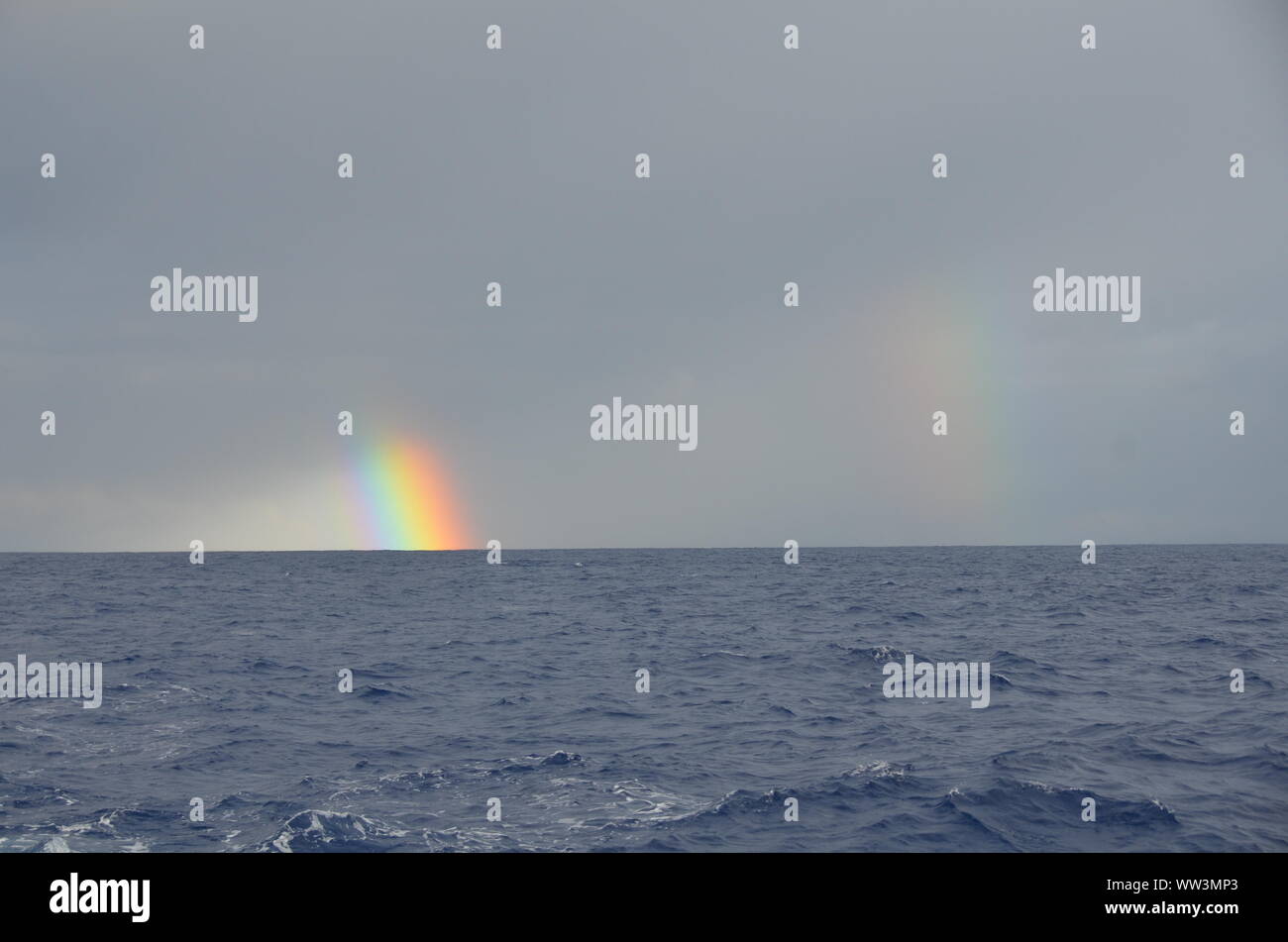double rainbow over south pacific ocean in French Polynesia Stock Photo ...