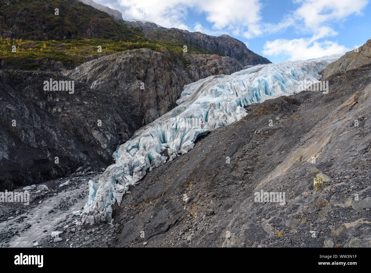 View of Exit Glacier, Harding Icefield, Kenai Fjords National Park ...