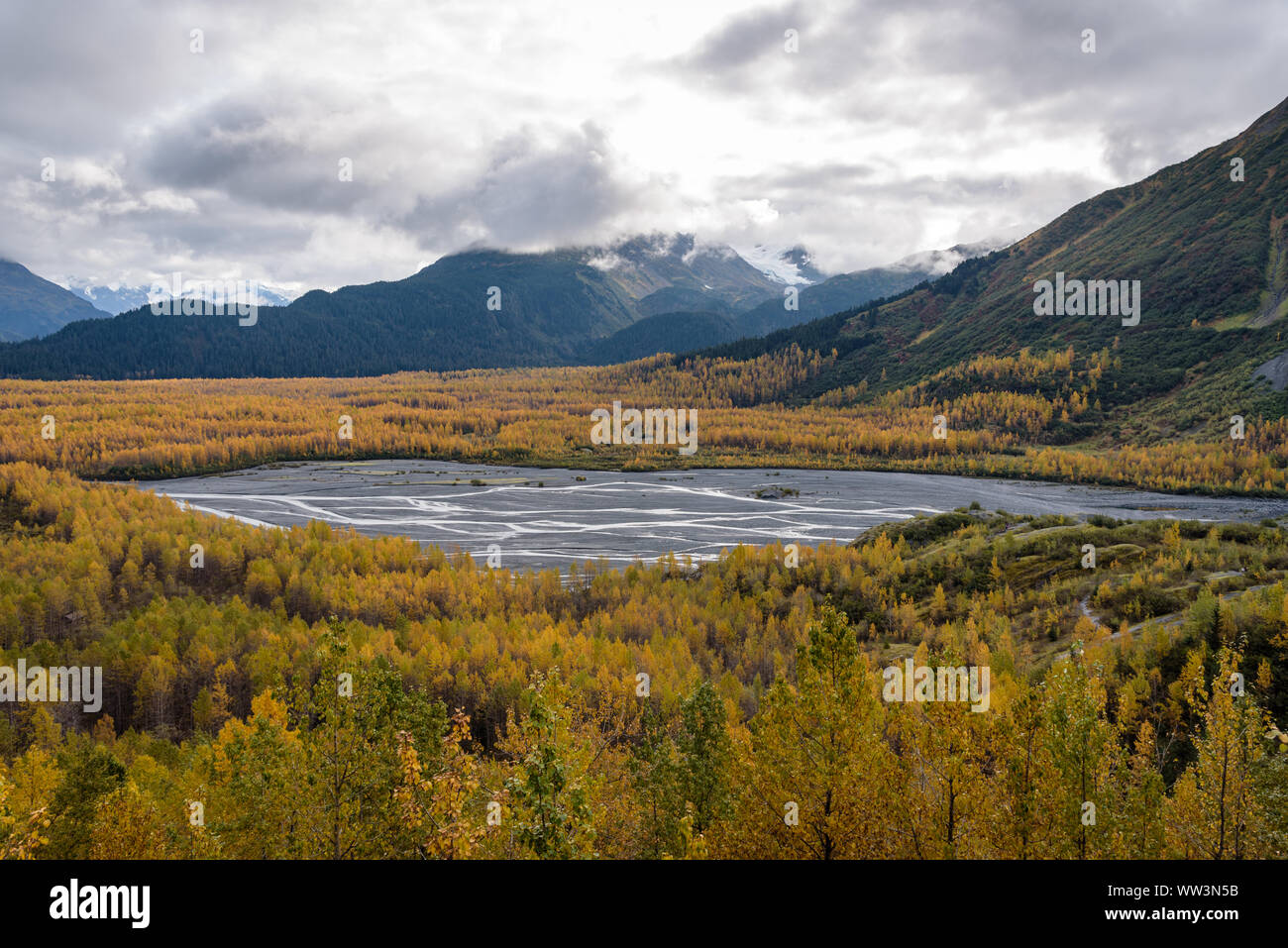 Resurrection River Valley at Exit Glacier, Kenai Fjords National Park ...