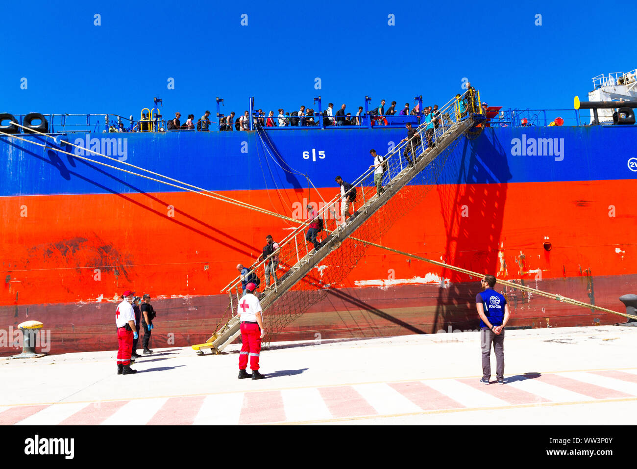 Heraklion, Grete, Greece, September 5 2017: Immigrants rescued in the ...