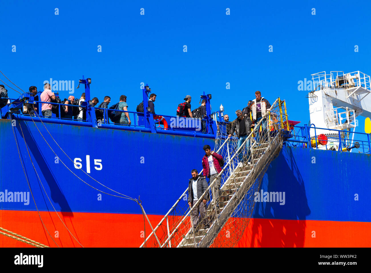 Heraklion, Grete, Greece, September 5 2017: Immigrants rescued in the ...
