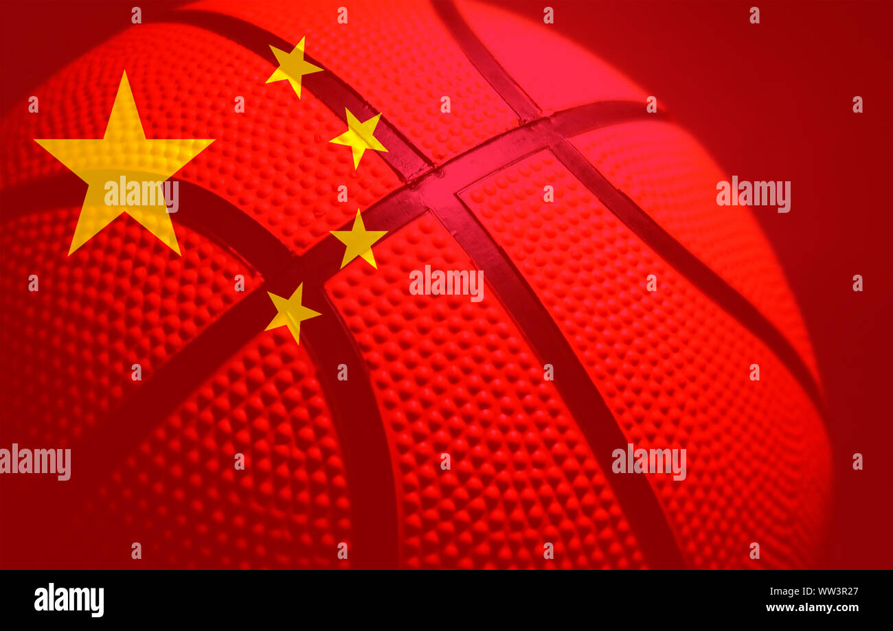 Flag of China and basketball ball Stock Photo - Alamy