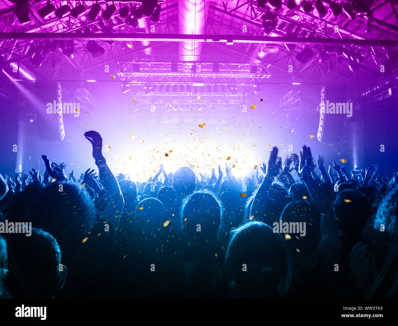 Colourful concert arena during a music festival Stock Photo - Alamy
