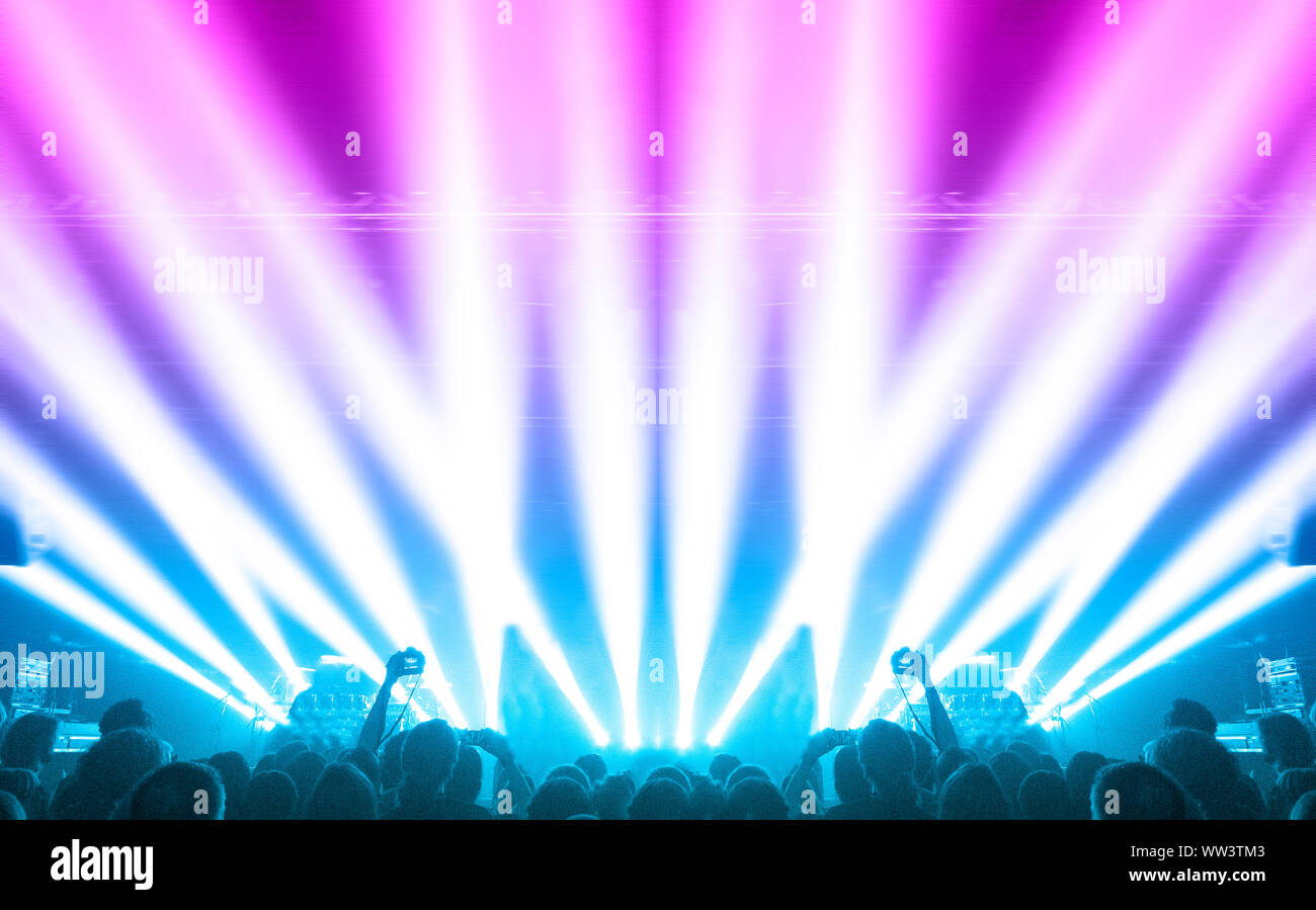 Colourful concert arena during a music festival Stock Photo - Alamy