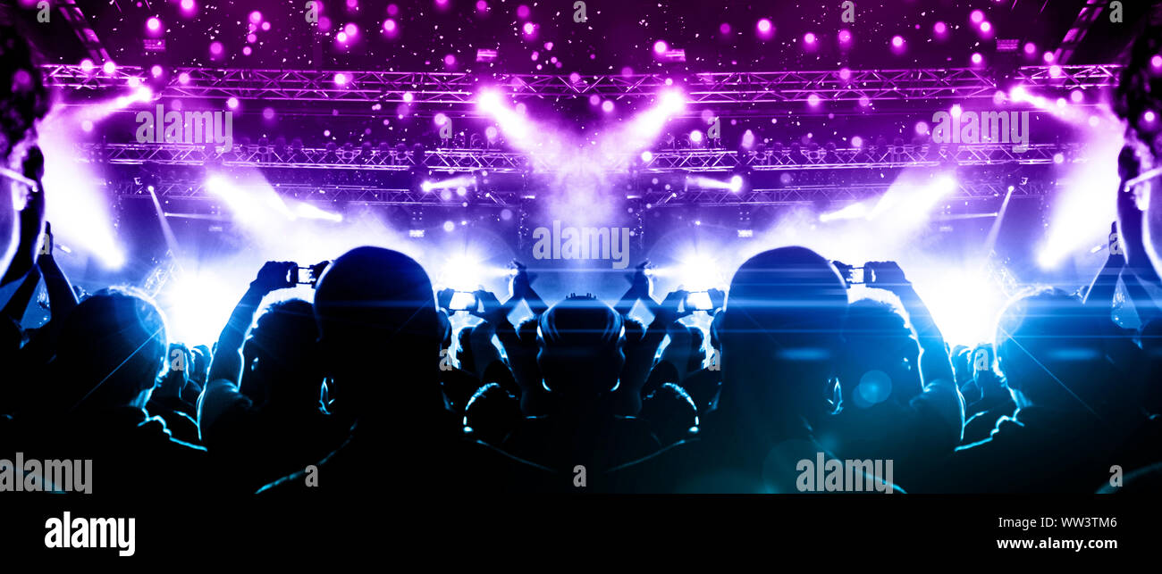Colourful concert arena during a music festival Stock Photo - Alamy