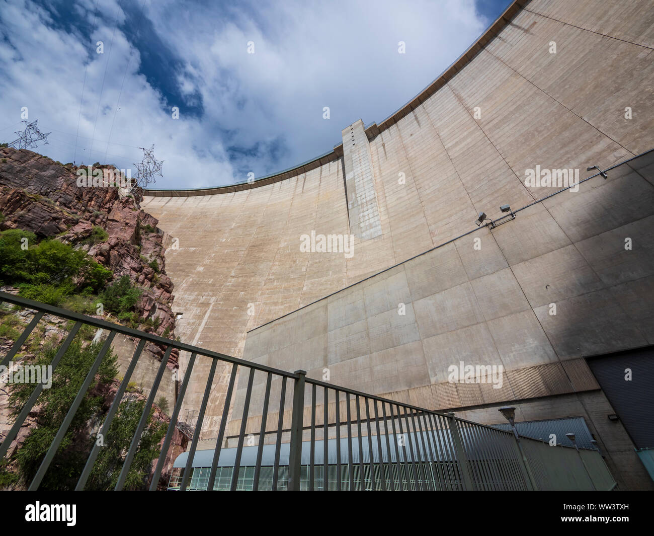 From the bottom of the dam looking up, Flaming Gorge Dam, Flaming Gorge ...