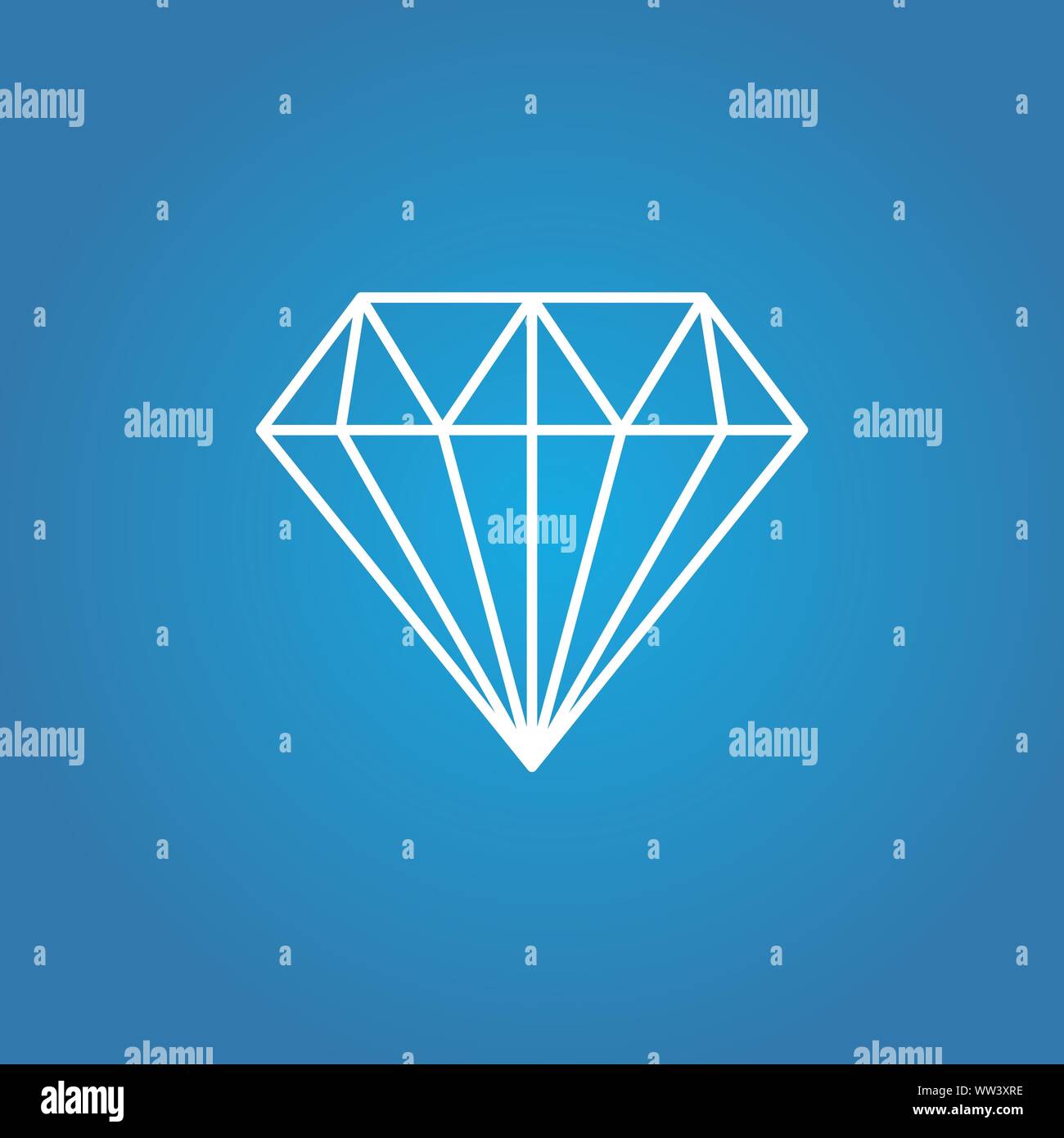 Diamond outline icon, modern minimal flat design style, thin line ...