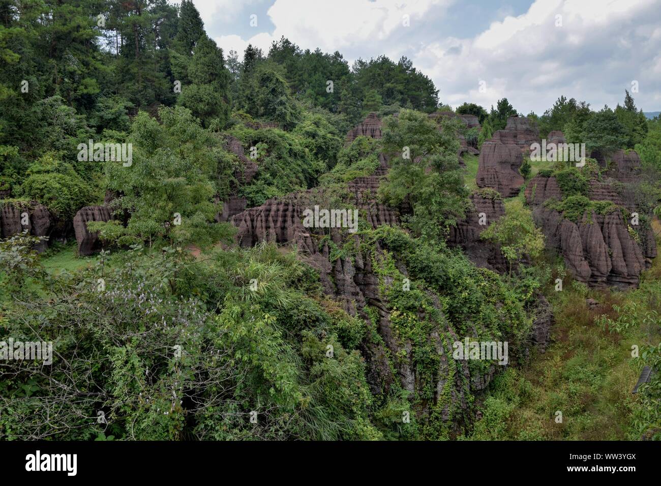 The Red Stone Forest National Geopark, also know as Guzhang Mountain ...