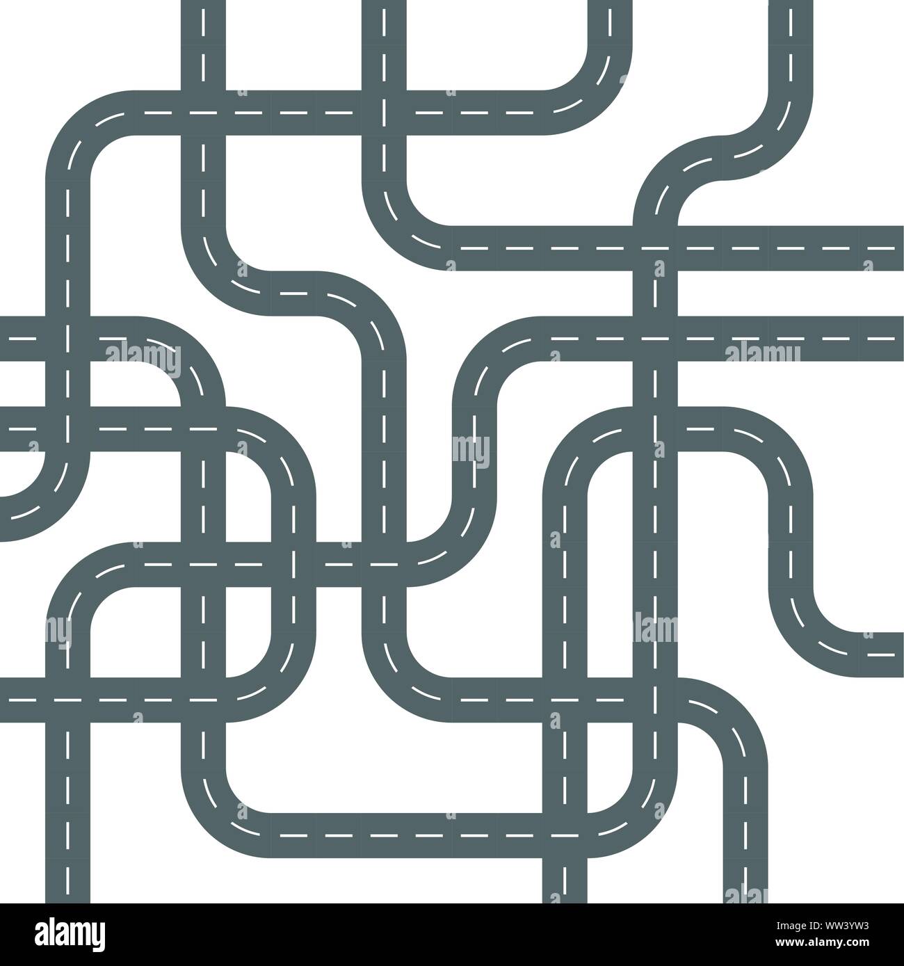 Aerial motorway junction roundabout Stock Vector Images - Alamy