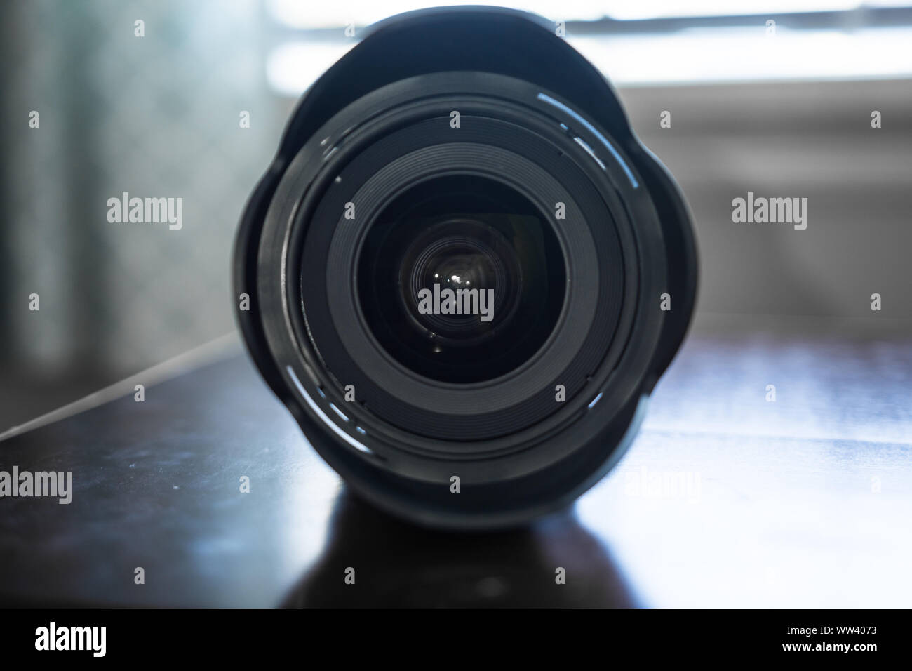 New black DSLR lens front view Stock Photo - Alamy