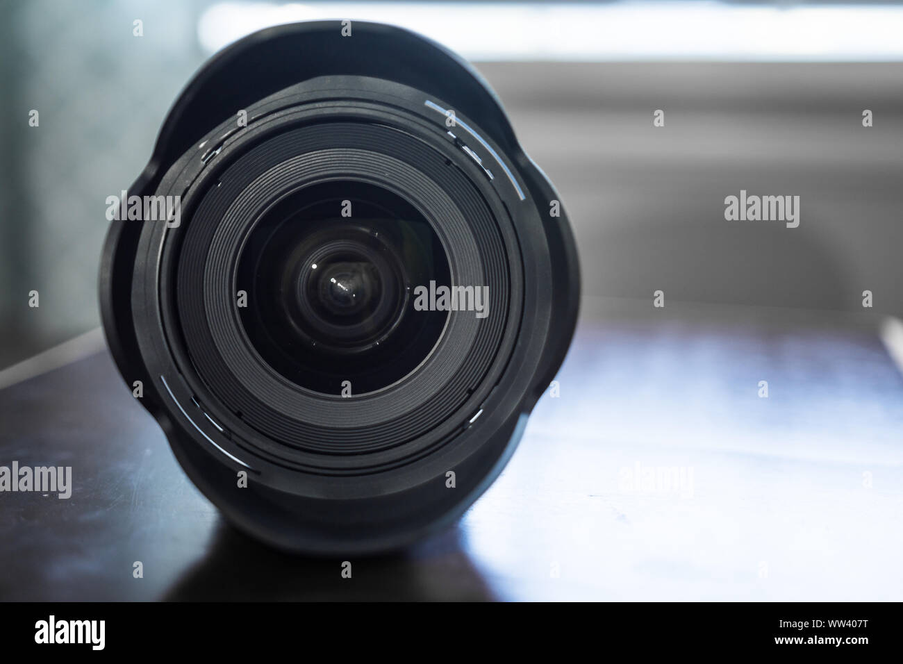 New black DSLR lens front view Stock Photo - Alamy